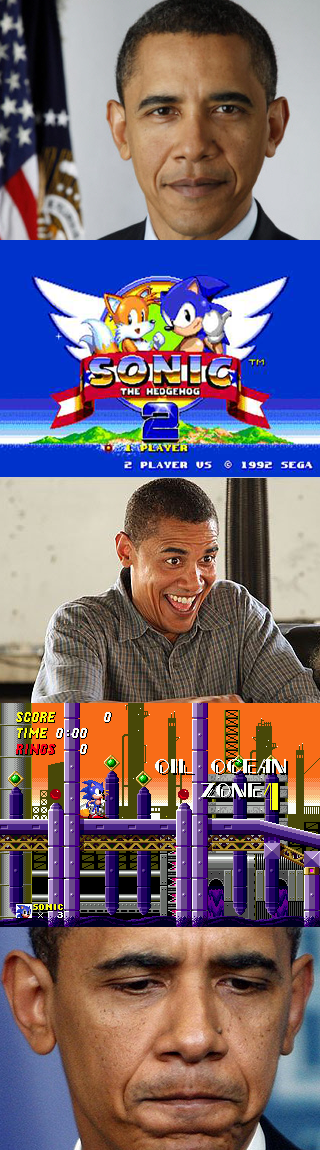 Barack Obama playing sonic